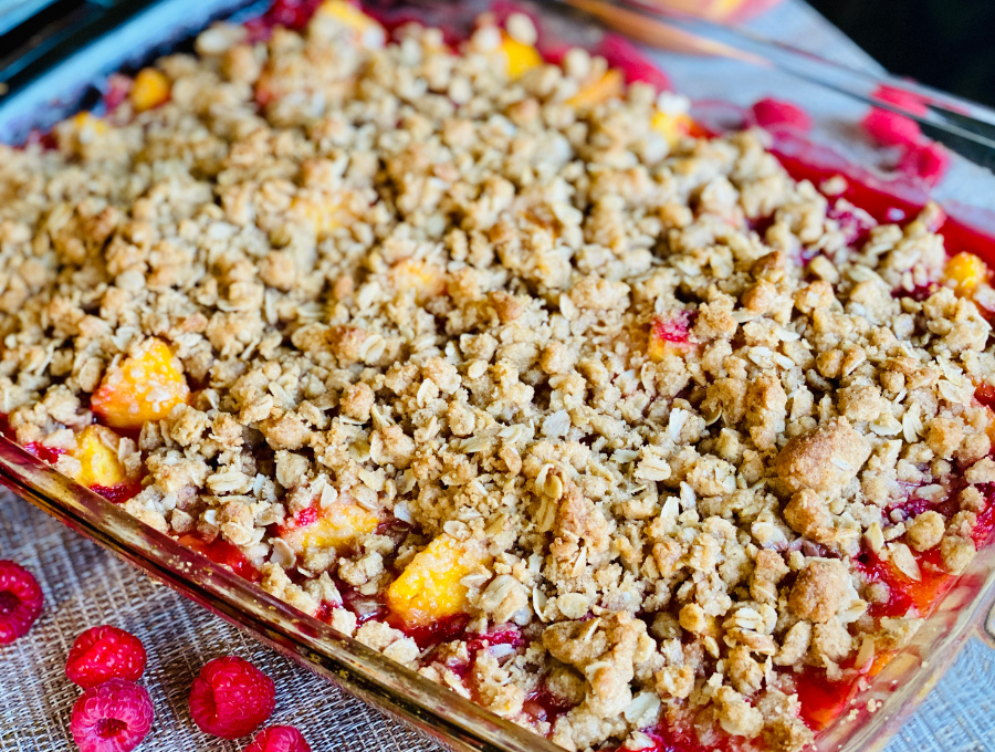 Perfect Peach and Raspberry Crumble - The Town Tarte